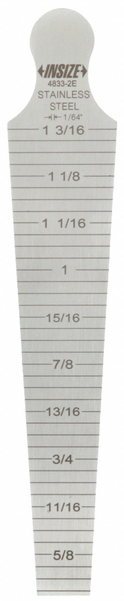 INSIZE, 1 3/16 in to 5/8 in, Flat Leaf Gauge, Taper Gauge - 54XJ12|4833 ...