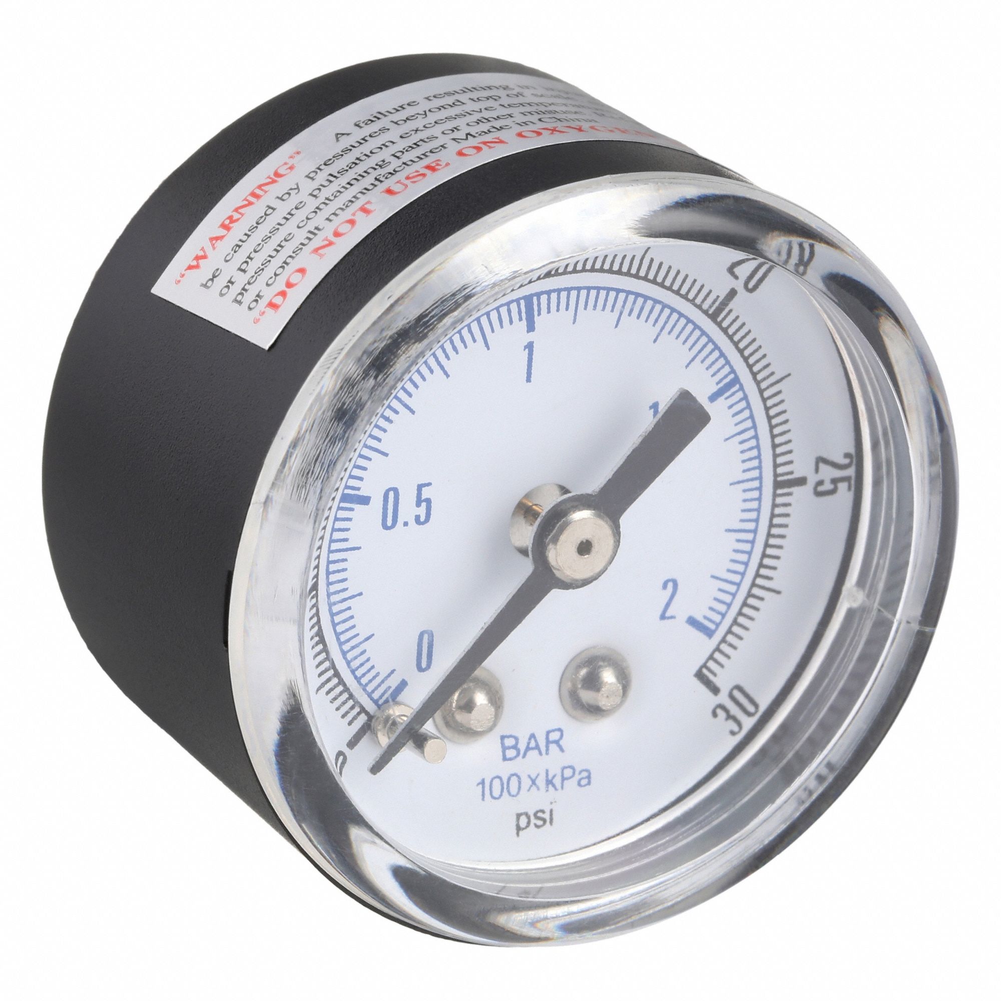 PIC GAUGES, 30 psi to 0 psi / Hg to 30 psi, 1 1/2 in Dial, Industrial Pressure Gauge - 54XP24 ...