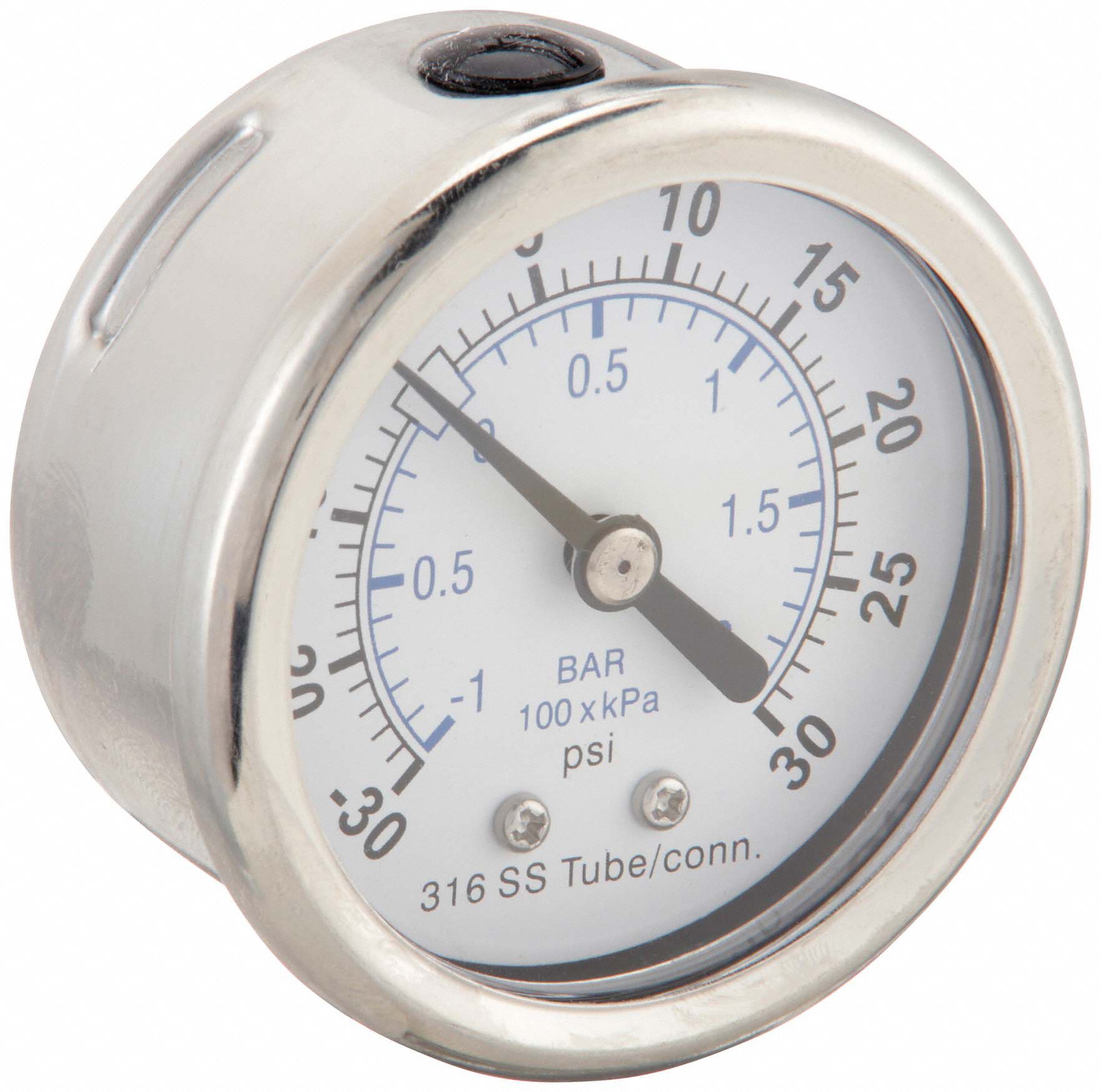 PIC GAUGES, 30 psi to 0 psi / Hg to 30 psi, 2 in Dial, Industrial Compound Gauge - 54XP97|PRO ...