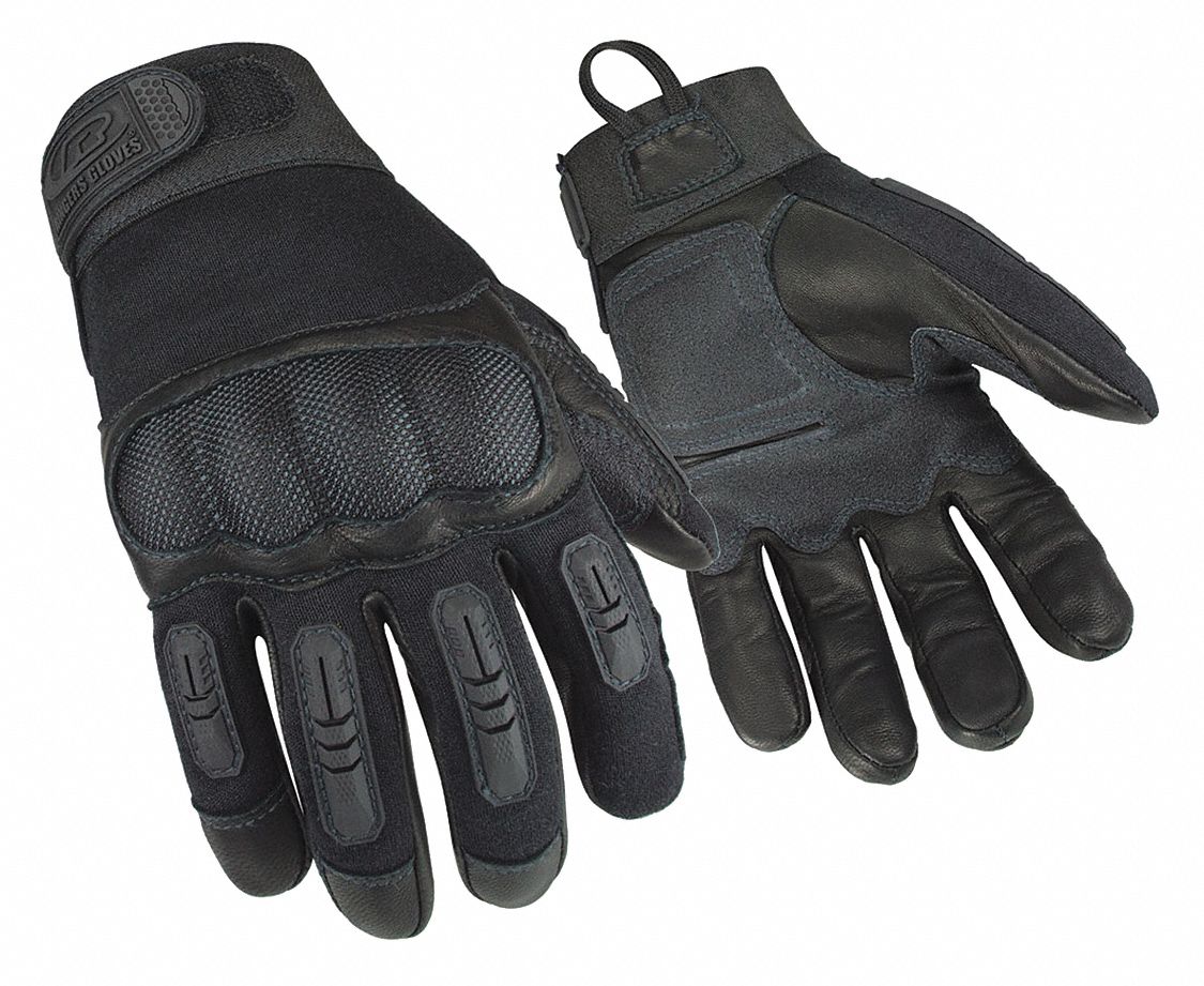 RINGERS GLOVES Tactical Glove: Nomex(R), Rubber, PVC, Unlined, Black ...