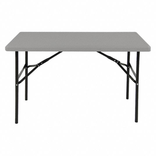ABILITY ONE, Rectangle Table Shape, Charcoal Tabletop, Folding Table ...