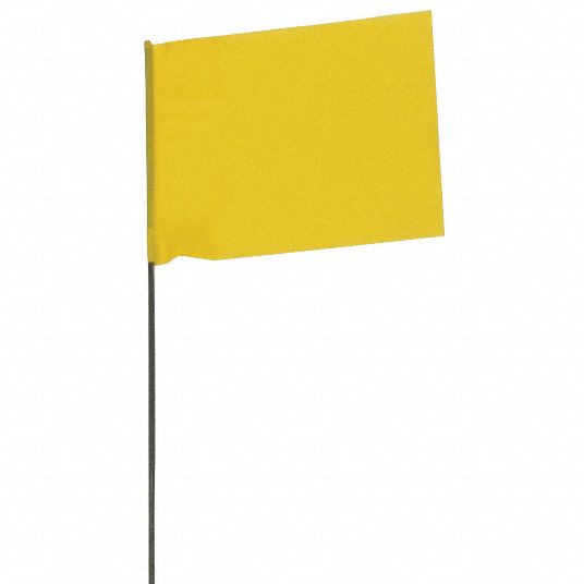 ABILITY ONE Yellow Marking Flags, 2 1/2 in Flag Height, Solid Pattern ...