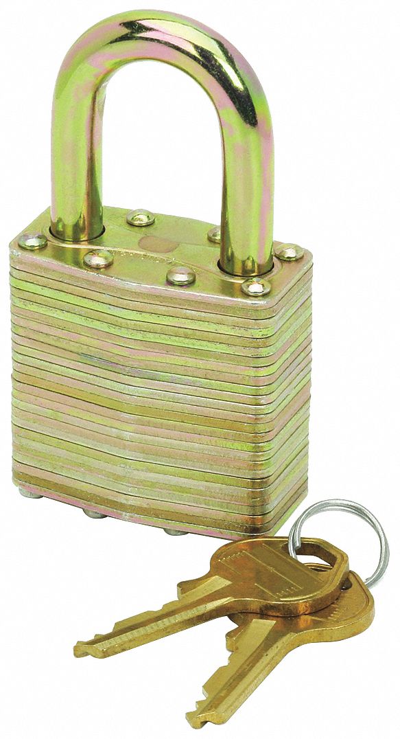 ABILITY ONE Padlock: 1/4 in Shackle Dia, 2 in x 1 in x 1 in, ABILITY ...