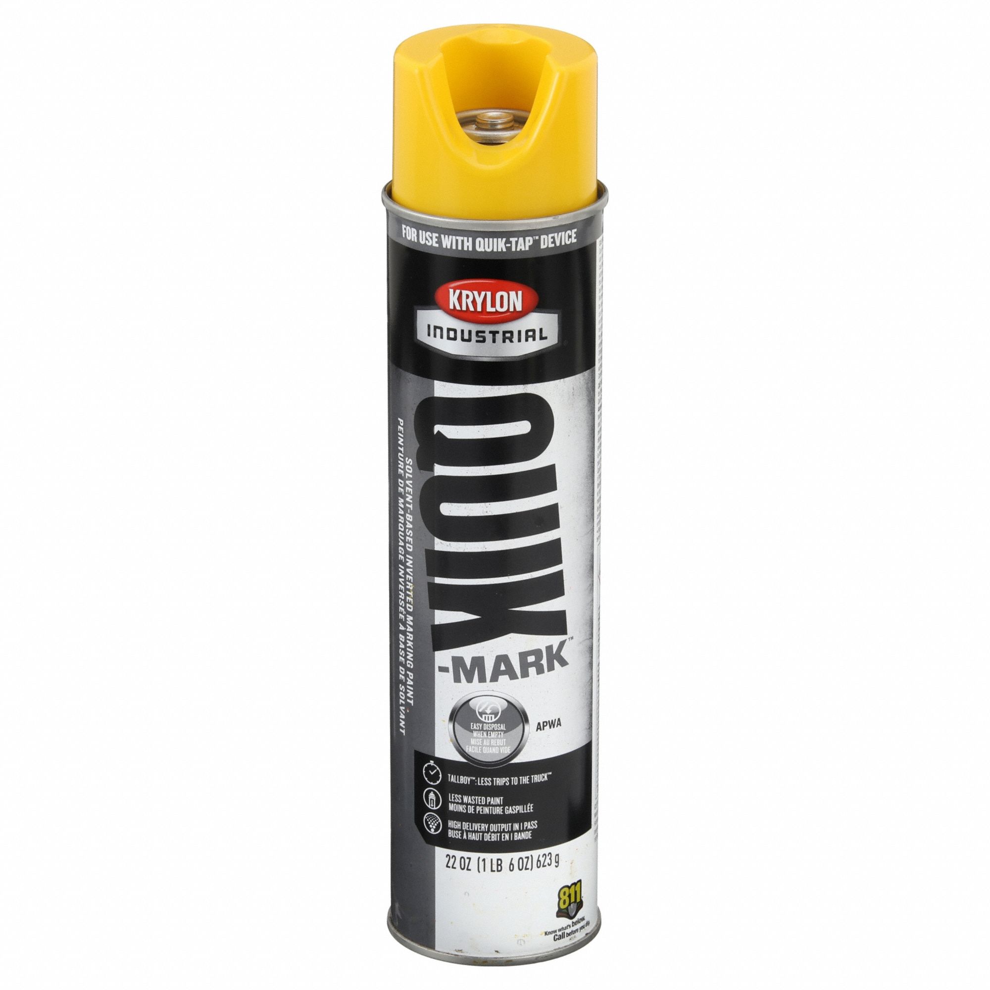 KRYLON INDUSTRIAL, Inverted Paint Dispensing, Safety Yellow, Marking ...