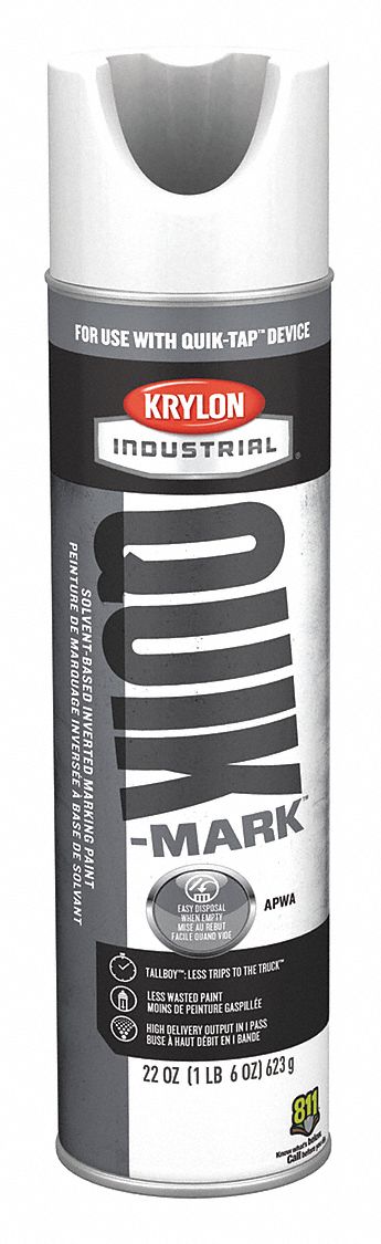 KRYLON INDUSTRIAL Marking Paint: Inverted Paint Dispensing, APWA White ...