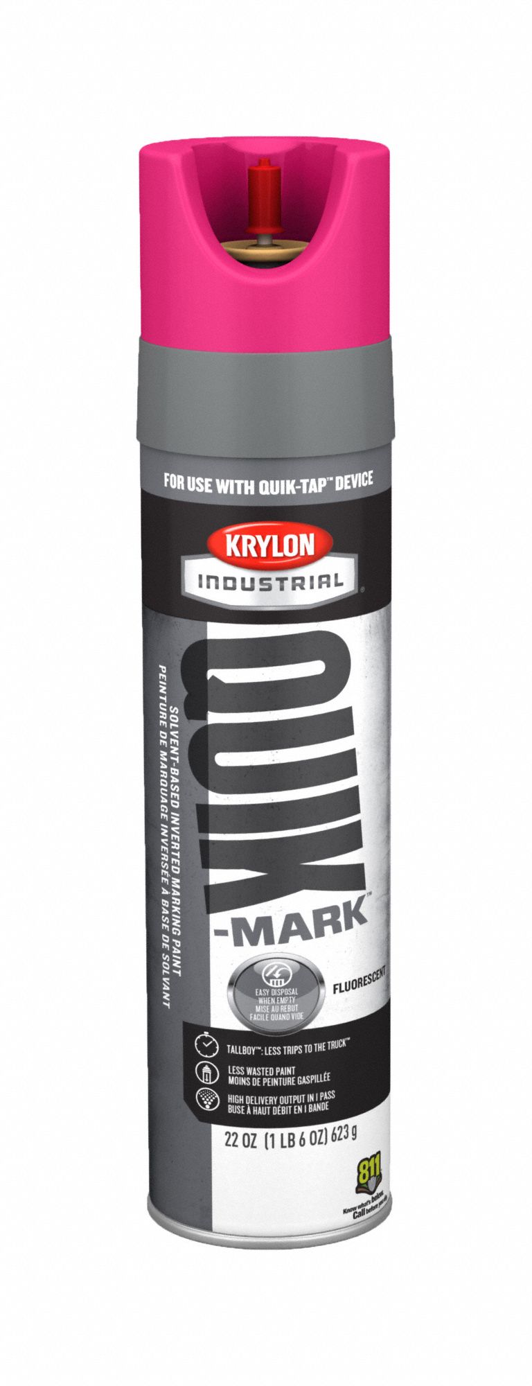 KRYLON INDUSTRIAL, Inverted Paint Dispensing, Fluorescent Pink, Marking ...