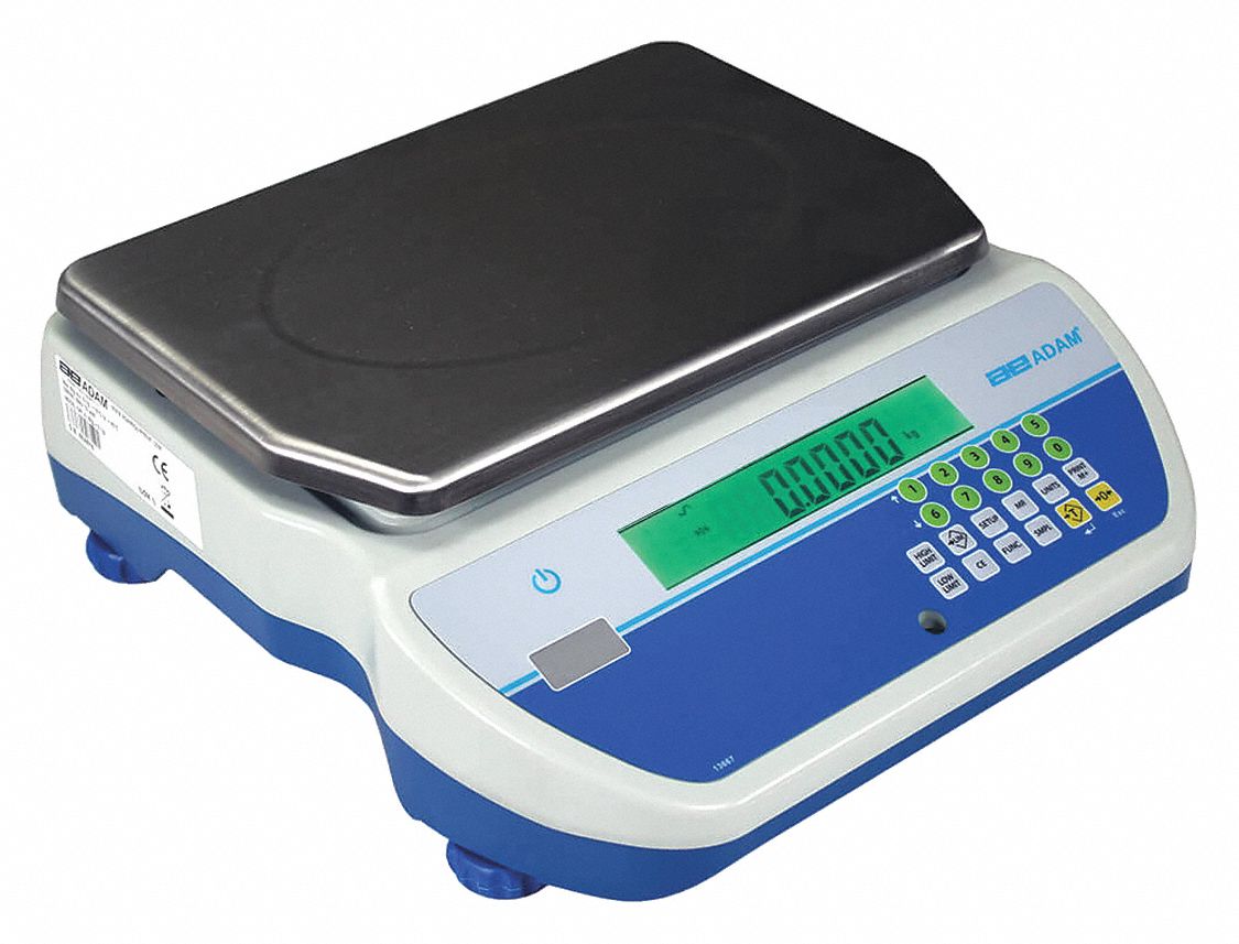 ADAM EQUIPMENT, 8 lb Wt Capacity, 8 1/4 in Weighing Surface Dp, Bench ...