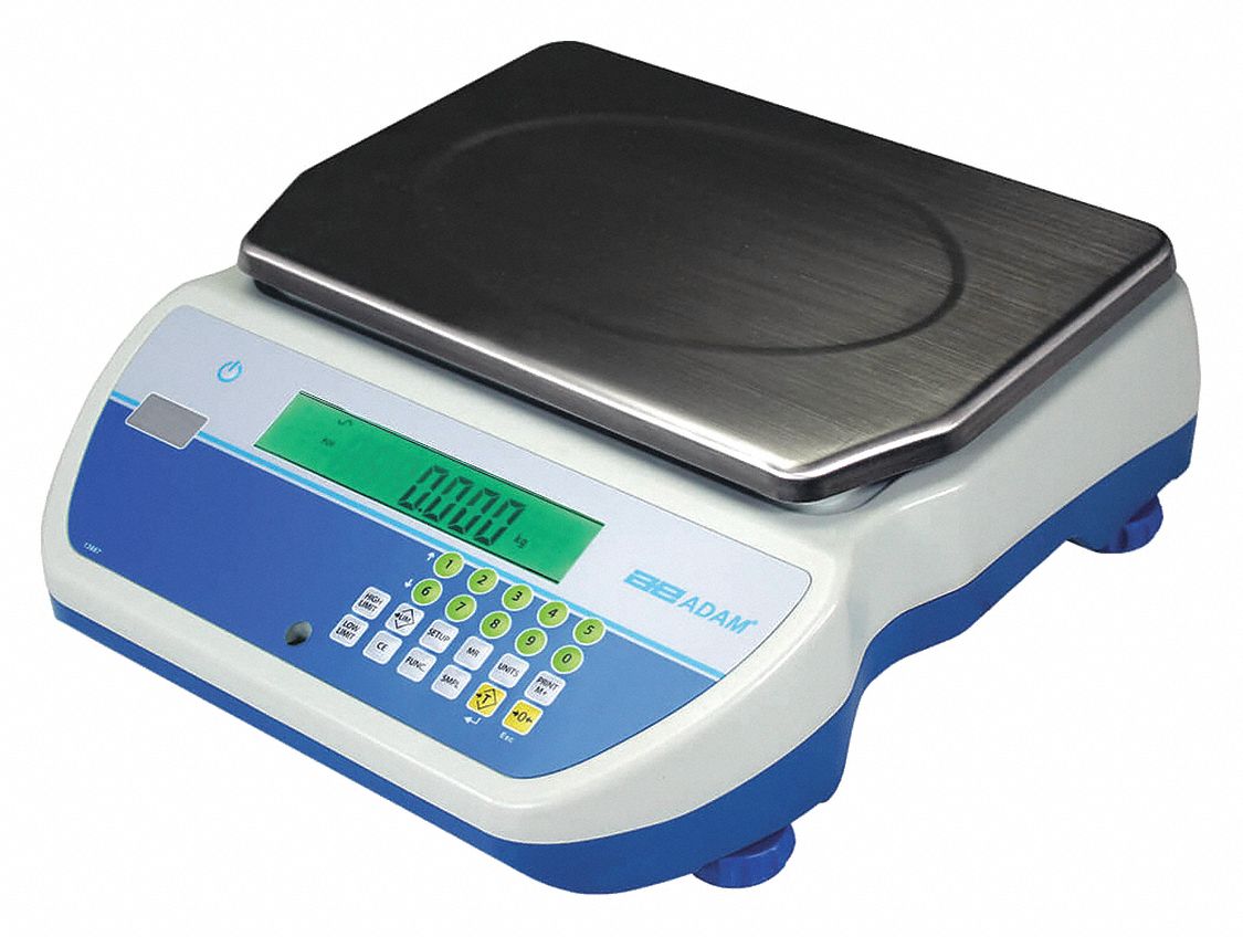 ADAM EQUIPMENT, 70 lb Wt Capacity, 8 1/4 in Weighing Surface Dp, Bench ...