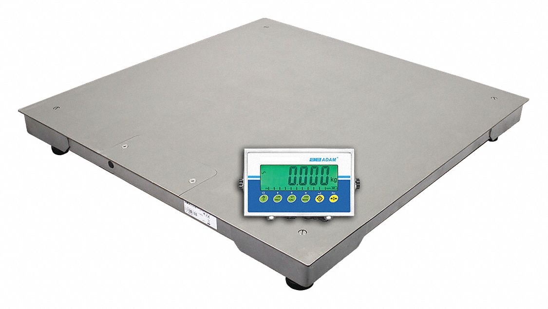 ADAM EQUIPMENT Platform Floor Scale: 5,000 lb Wt Capacity, 59 1/8 in ...