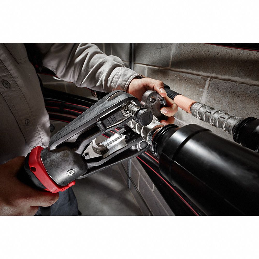 MILWAUKEE Cordless Crimping Tool Kit: 15 ton Max. Crimping Force, P ...