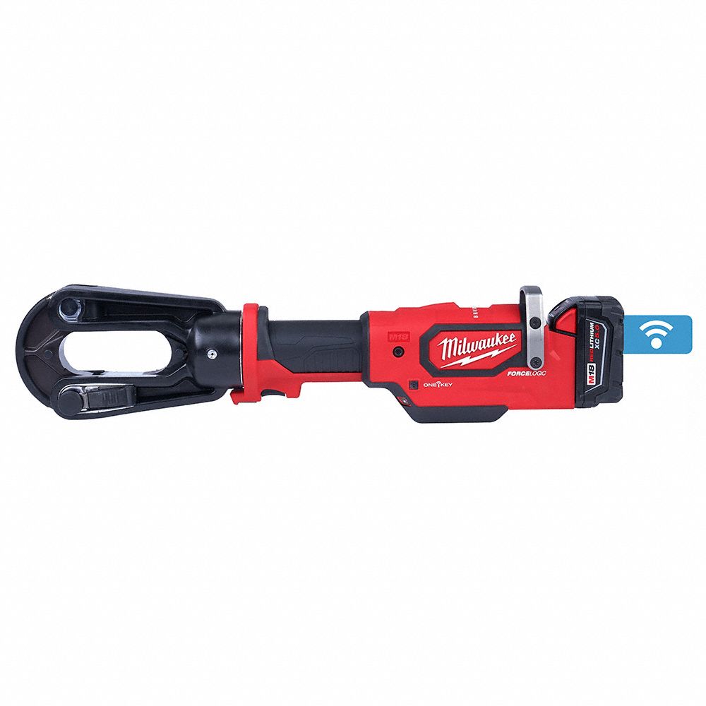 MILWAUKEE Cordless Crimping Tool Kit: 15 ton Max. Crimping Force, P ...