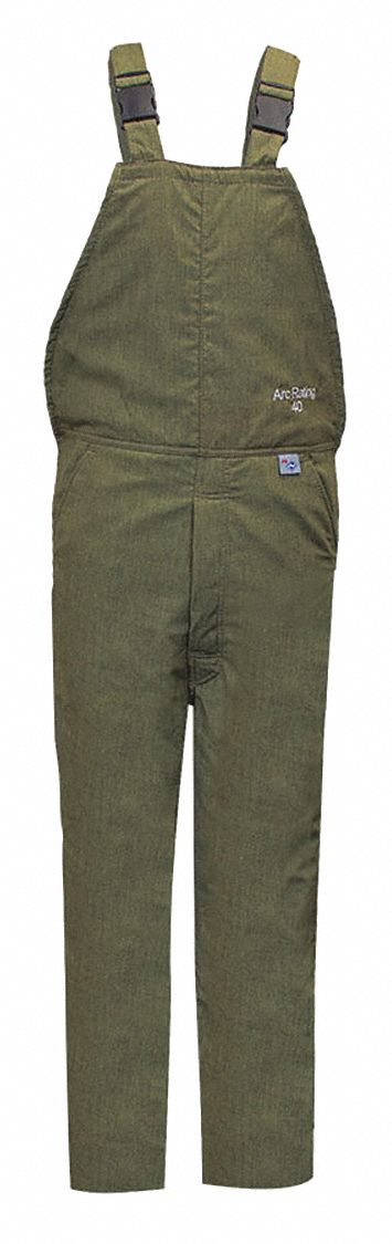 NATIONAL SAFETY APPAREL, 40 cal/sq cm ATPV, 4, Bib Overalls - 54YR46 ...