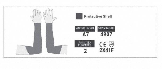 HEXARMOR Cut-Resistant Sleeve: ANSI/ISEA Cut Level A7, HPPE ( 13 ga ), Blue, Sleeve, Knit Cuff ...