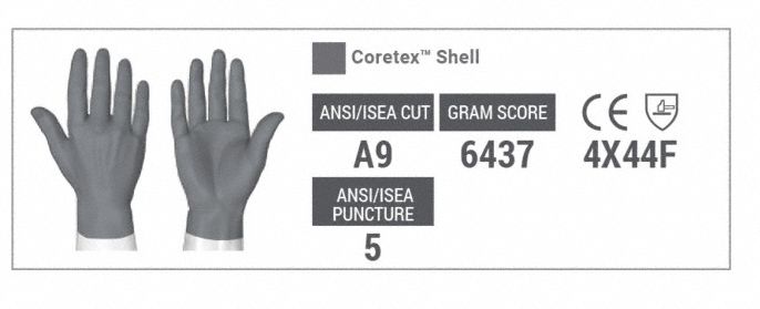 HEXARMOR Coated Gloves: L ( 9 ), ANSI Cut Level A9, Palm, Dipped, Nitrile, Core9™ ( 13 ga ), 1 ...