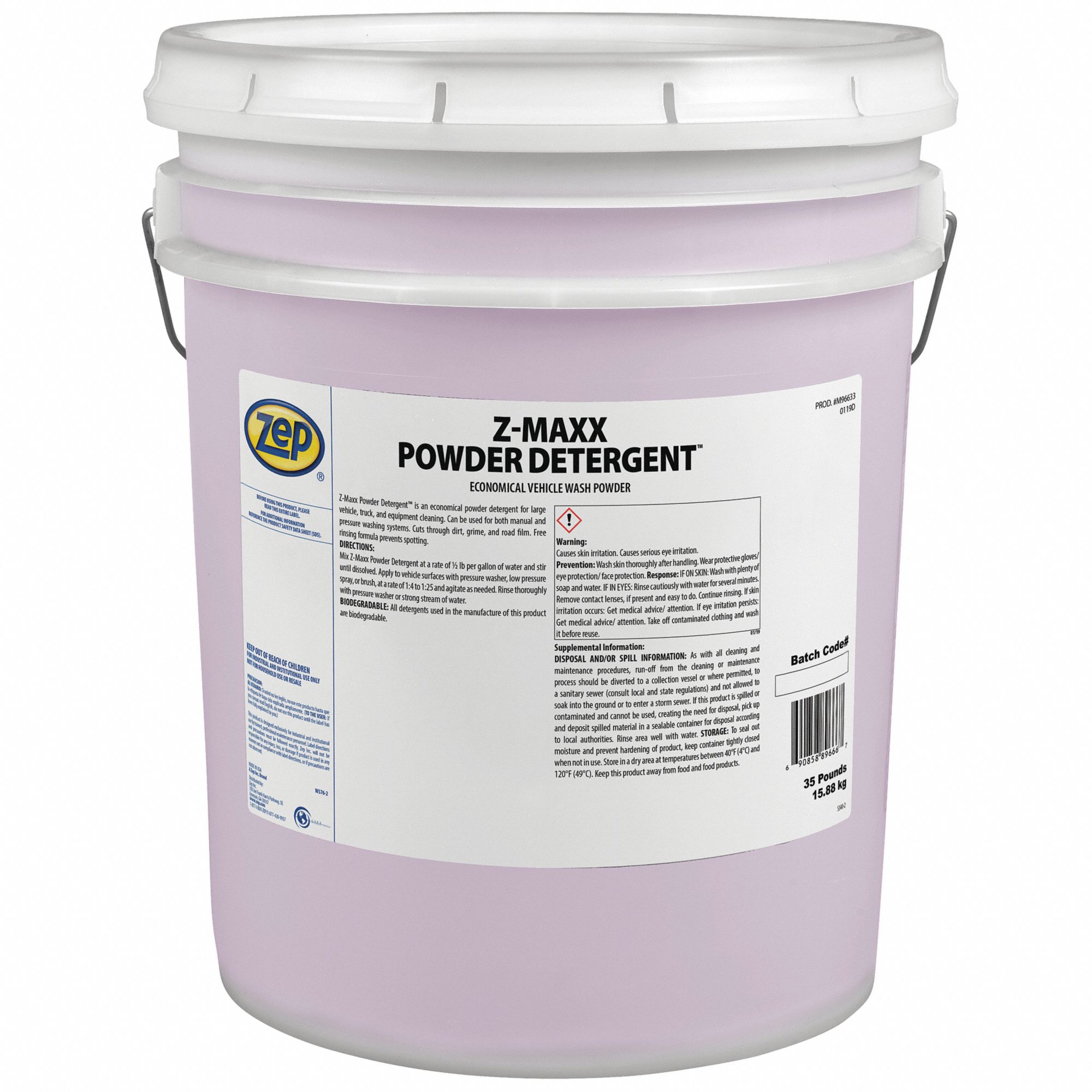 ZEP, Z-Maxx Powder Detergent, 35 lb, Vehicle Wash - 54ZL59|M96633 ...
