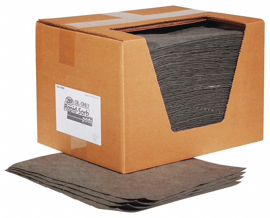 ZEP, 36 gal Volume Absorbed Per Pad, 16 in x 18 in Pad Size (L x W ...