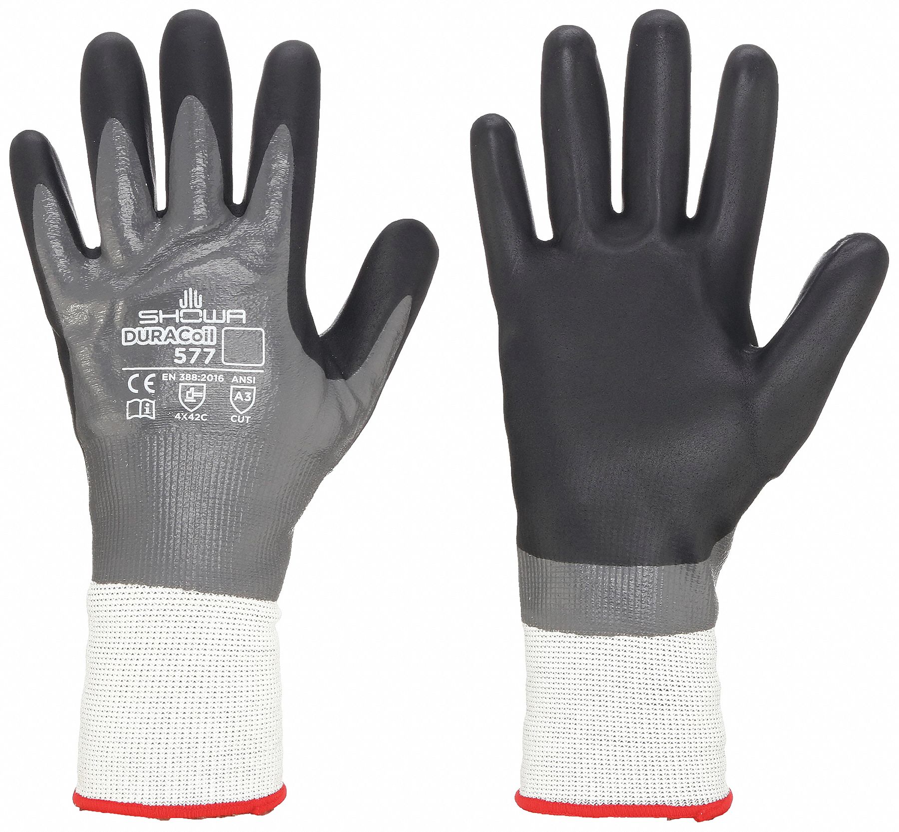 SHOWA, L ( 8 ), ANSI Cut Level A3, Coated Gloves - 54ZU39|577L-08 - Grainger