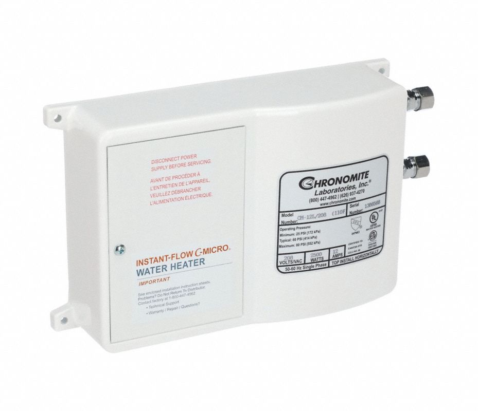 CHRONOMITE INSTANT-FLOW MICRO Calentador d/Agua,2500W - 54ZY37 | CM-12L ...