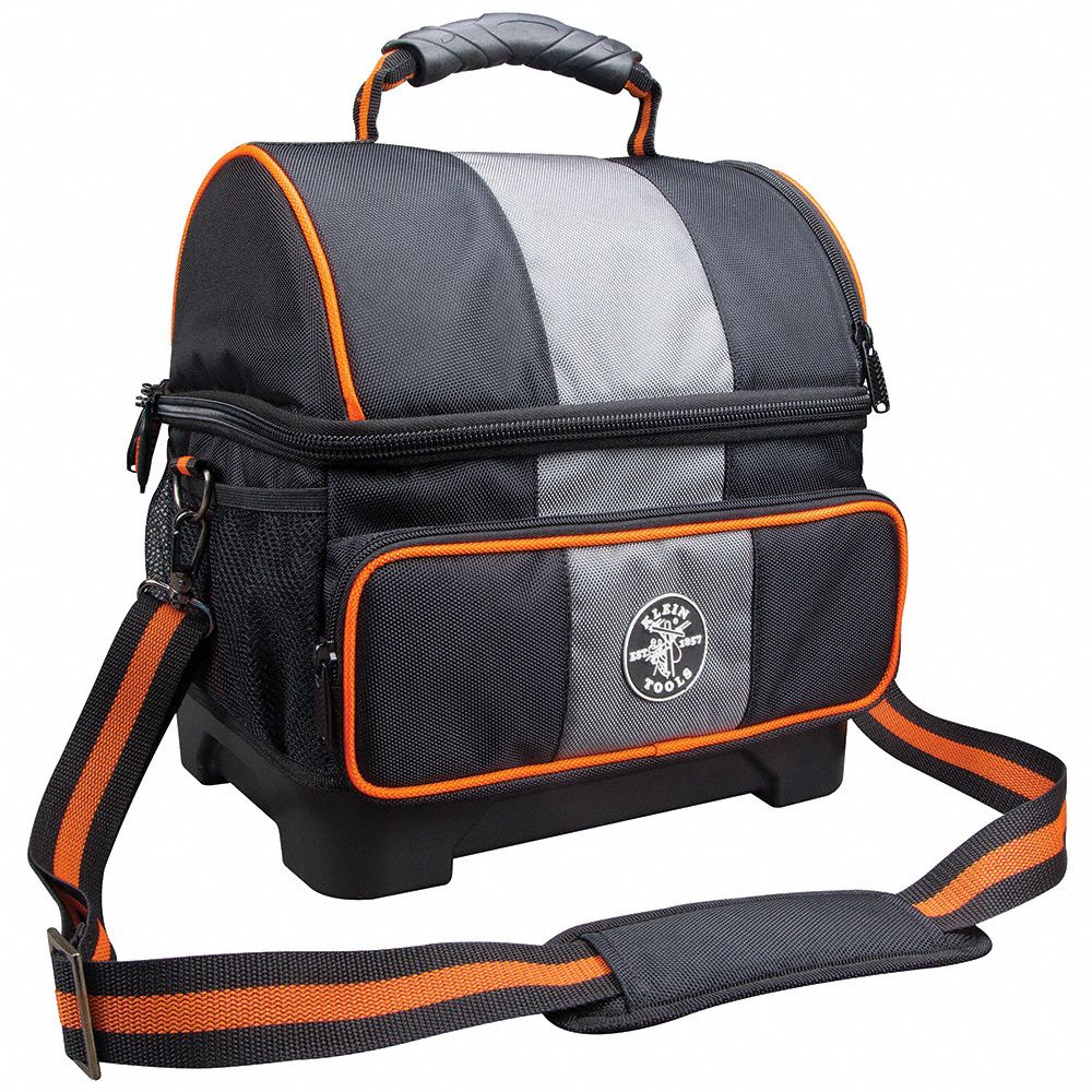 KLEIN TOOLS, Lunch Box Bag, Black/Gray/Orange, Soft-Sided Cooler ...