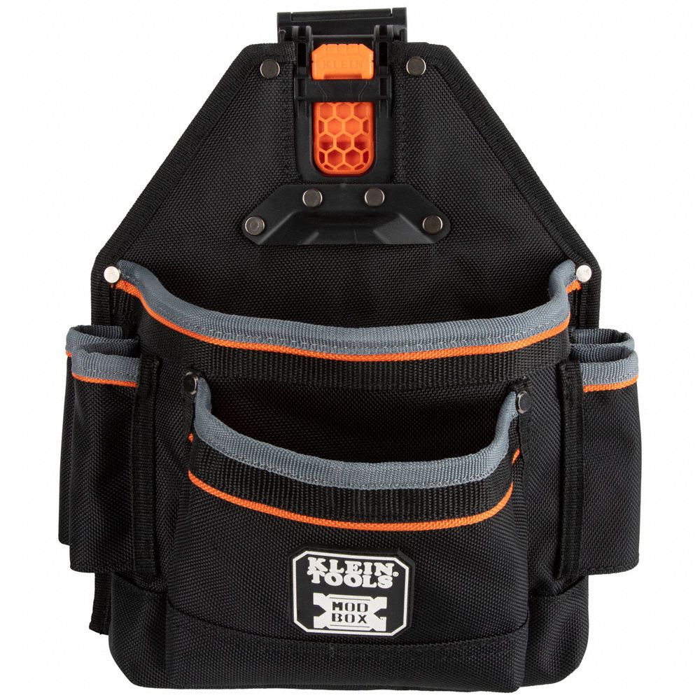 KLEIN TOOLS, 11 in W x 5 in D x 12 1/4 in H, 9 Pockets, Tool Pouch ...