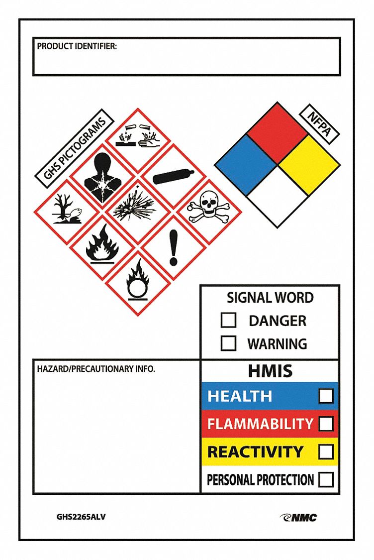 Roll Of 250,3.5" X 2.25" Ghs Secondary C - Grainger