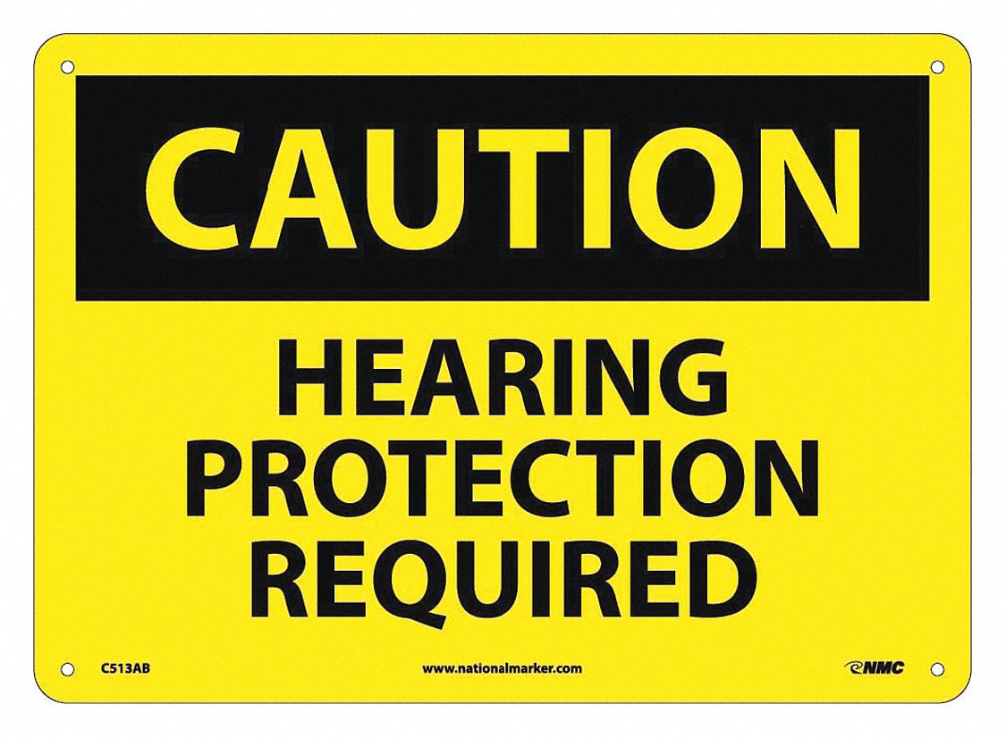 Caution Hearing Protection Required Sign - Grainger
