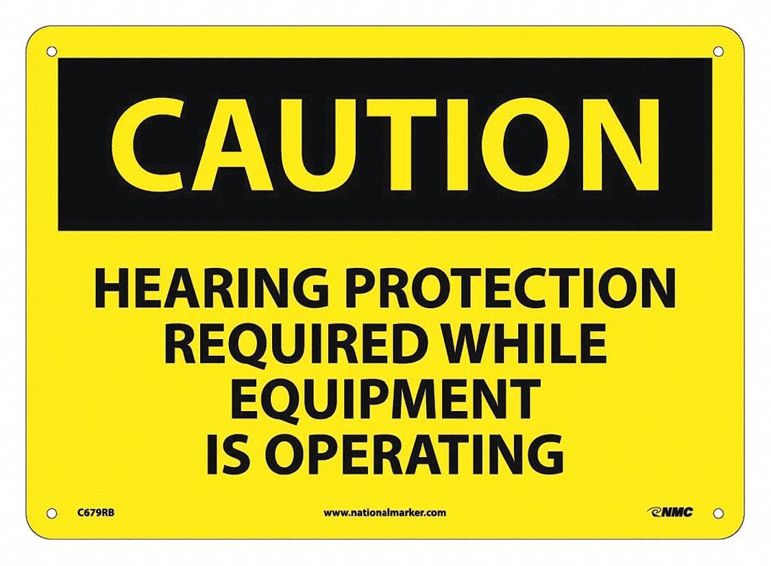 Caution Hearing Protection Required Sign - Grainger
