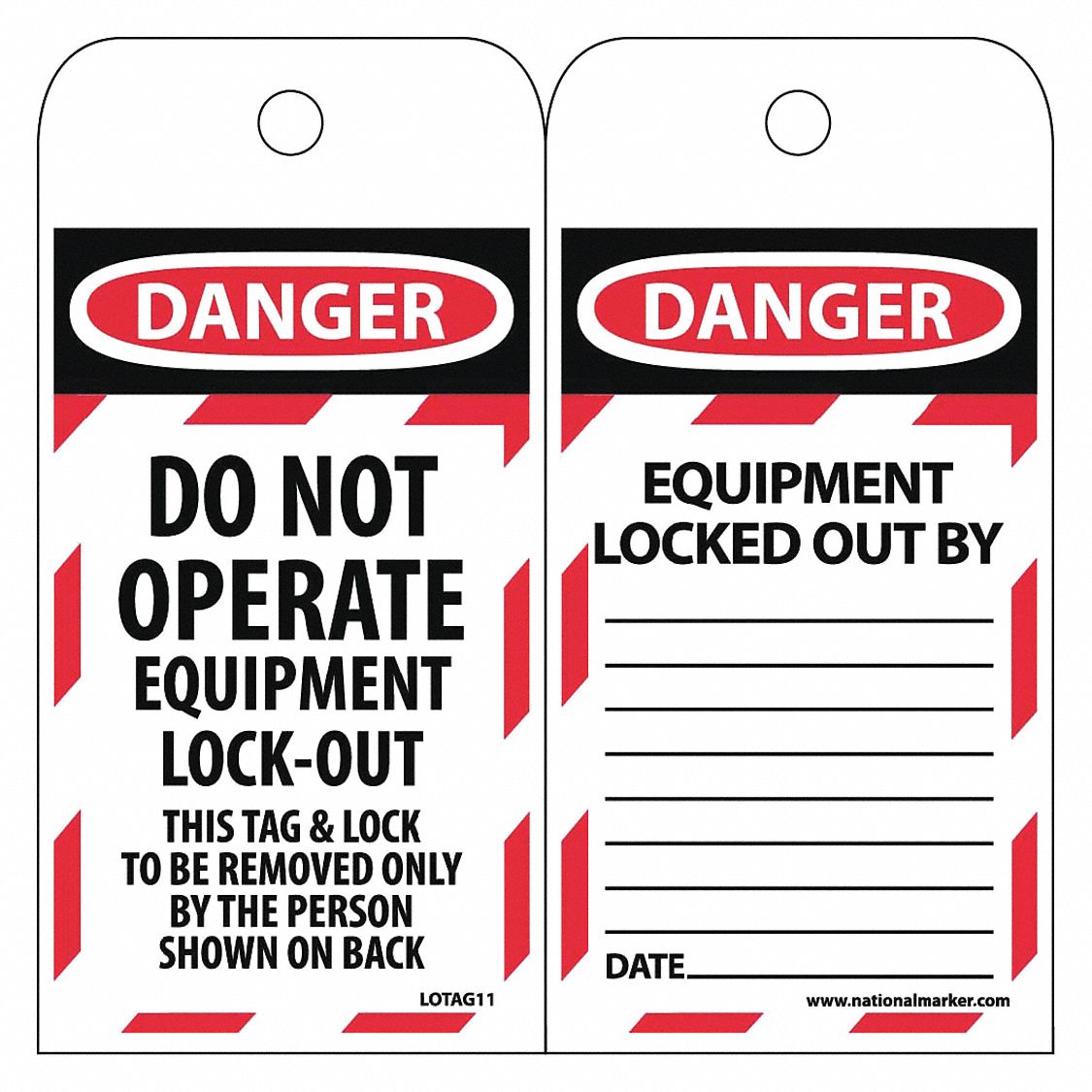 Danger Do Not Operate Equipment Tag - Grainger