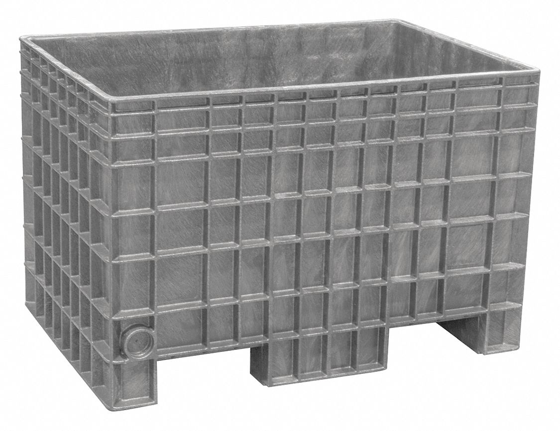 BUCKHORN, 13.8 cu ft, 41 5/8 in x 28 3/4 in x 27 3/4 in, Bulk Container ...