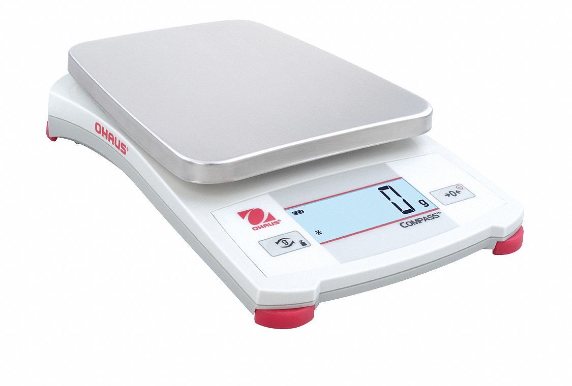 OHAUS, 2,200 g Wt Capacity, 5 5/8 in Weighing Surface Dp, Bench Scale ...
