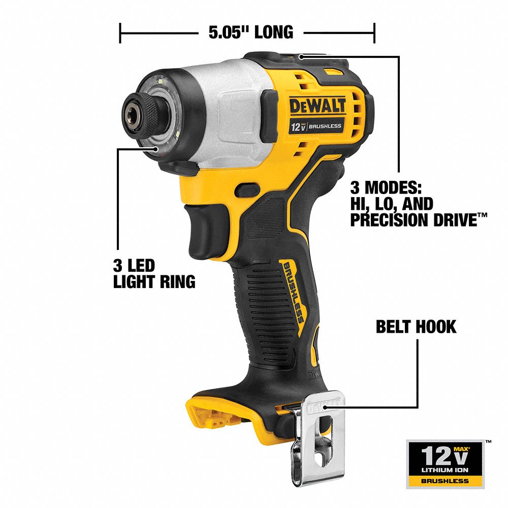 DEWALT Impact Driver: 1,450 in-lb Max. Torque, 2,850 RPM Free Speed ...