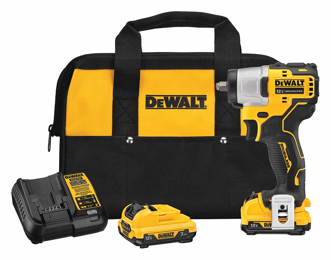 DEWALT Cordless, Impact Wrench, 12V DC, 200 ft-lb Breakaway Torque ...