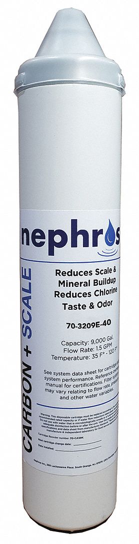 NEPHROS, 1 micron, 1.5 gpm, Quick Connect Filter - 55AV23|70-32090-E40 ...