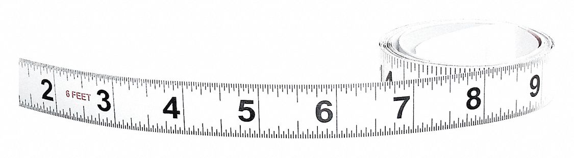 US TAPE Adhesive Backed Tape Measure: 72 in Blade Lg, 3/4 in Blade Wd ...