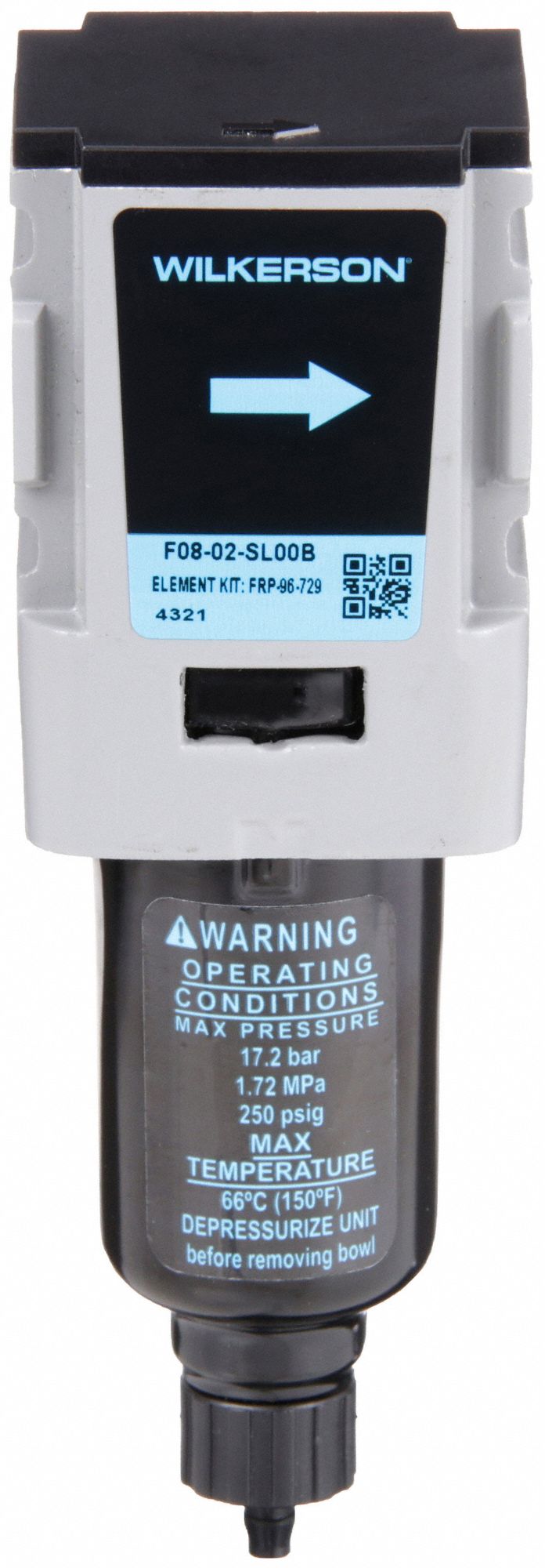 WILKERSON, Particulate, 1/4 in NPT, Compressed Air Filter - 55CR59|F08 ...