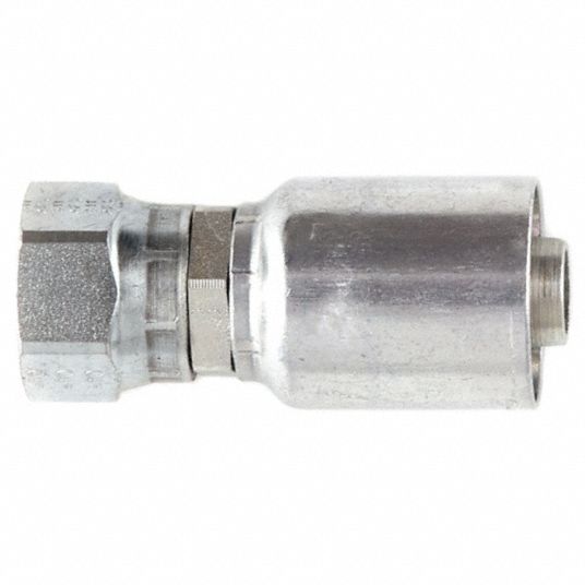 PARKER, Steel x Steel, Straight, Hydraulic Crimp Fitting - 55DD69|1JC43 ...