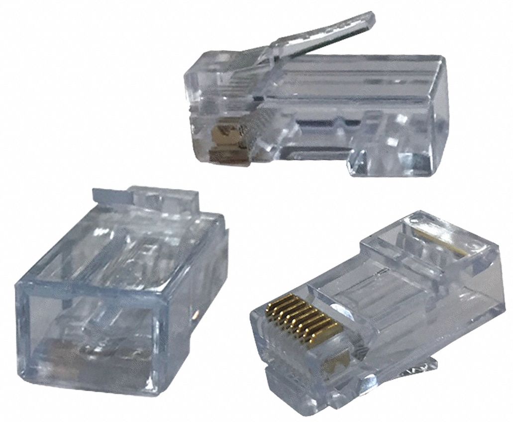 TRIPLETT, Connector RJ45, Solid, Pass Thru Modular Plug - 55EE02|CAT5 ...