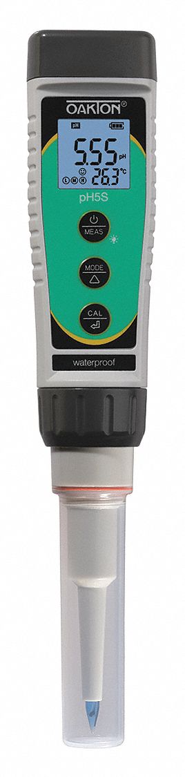 OAKTON, -2 pH to 16 pH, +/-0.01 pH +/-1 Digit, Pocket pH Tester ...