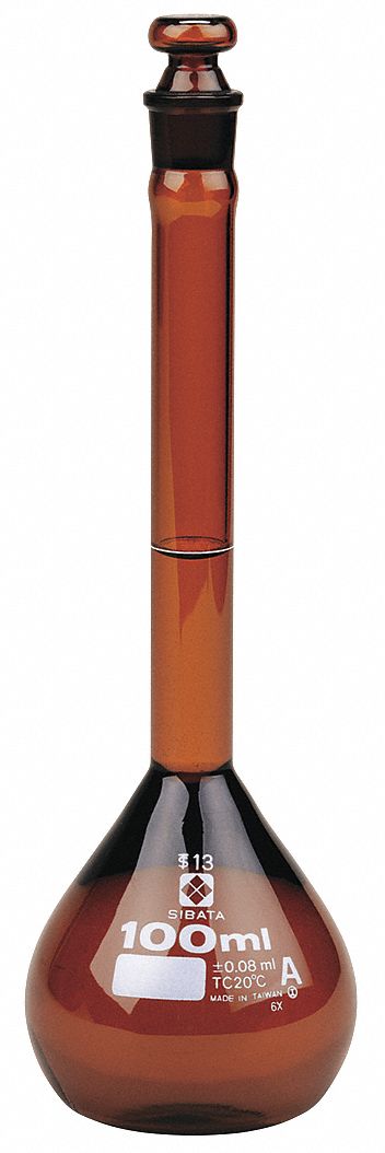 Glass, 200 mL Capacity - mL, Volumetric Flask - 55EZ85|2307A-200 - Grainger