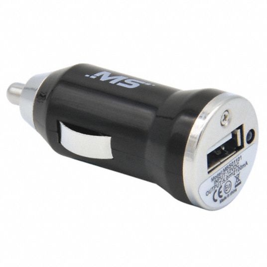 MOBILESPEC, 12V DC, 1 Output Connectors, USB Car Charger - 55EZ99 ...