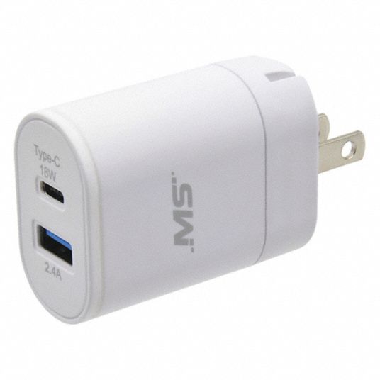 MOBILESPEC, 110V AC, 2 Output Connectors, USB Wall Outlet Charger ...