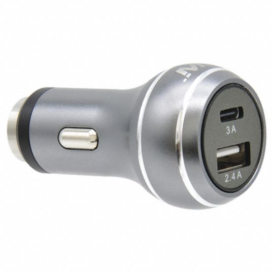 MOBILESPEC, 12V DC, 2 Output Connectors, USB Car Charger - 55FA09 ...