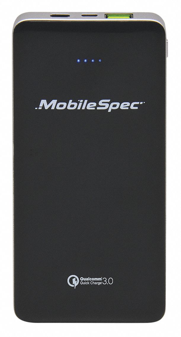 MOBILESPEC, 10,000 mAh Capacity, 2 Output Connectors, Rechargeable ...