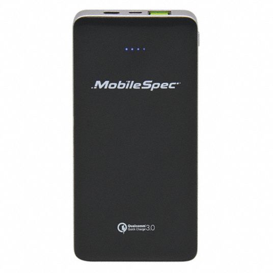 MOBILESPEC, 10,000 mAh Capacity, 2 Output Connectors, Rechargeable ...