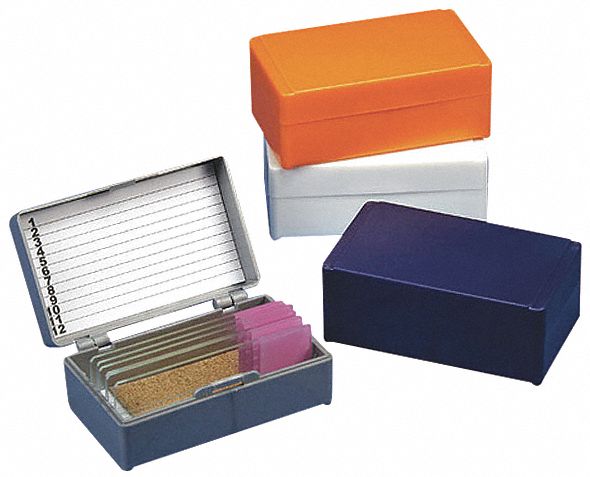 Plastic, 3.25 in Overall Lg, Microscope Slide Box - 55FH48|513072A ...