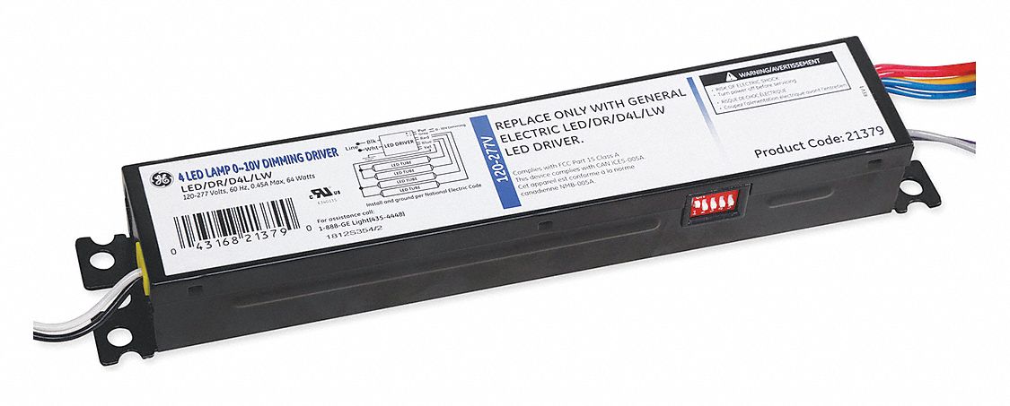 GE LAMPS, 4 Bulbs Supported, 120 to 277V AC, LED Driver - 55GU68|LED/DR ...
