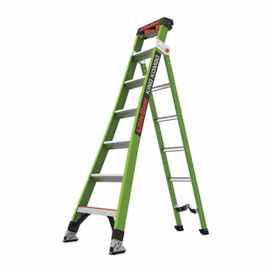 LITTLE GIANT, 3 Configurations, Fiberglass, Combination Ladder - 55HX88 ...