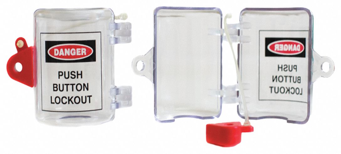 SKILCRAFT, For 1.75 in Max Button Dia, Clear, Push Button Lockout ...