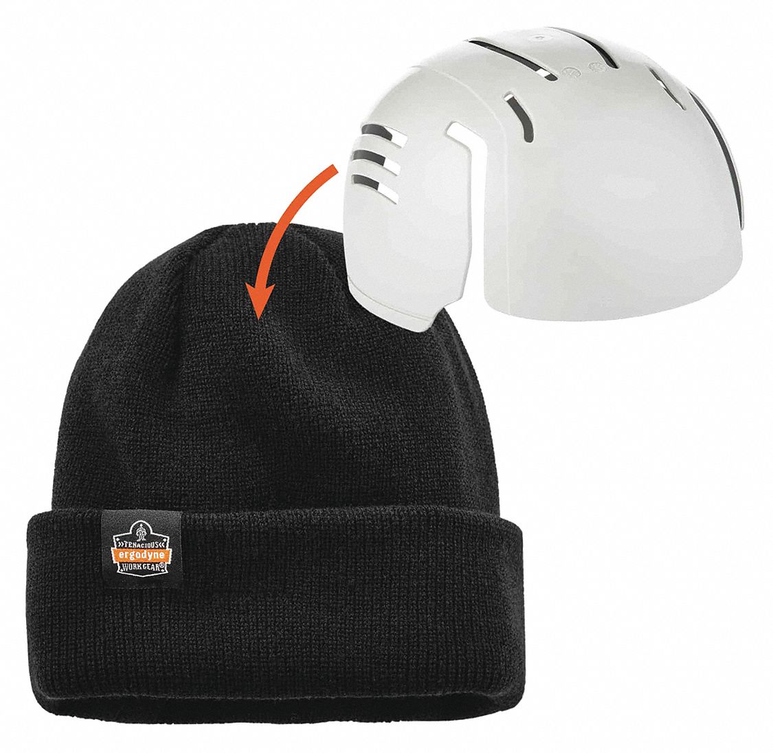 N-FERNO BY ERGODYNE, Universal, Black, Knit Cap with Bump Cap - 55JF05 ...
