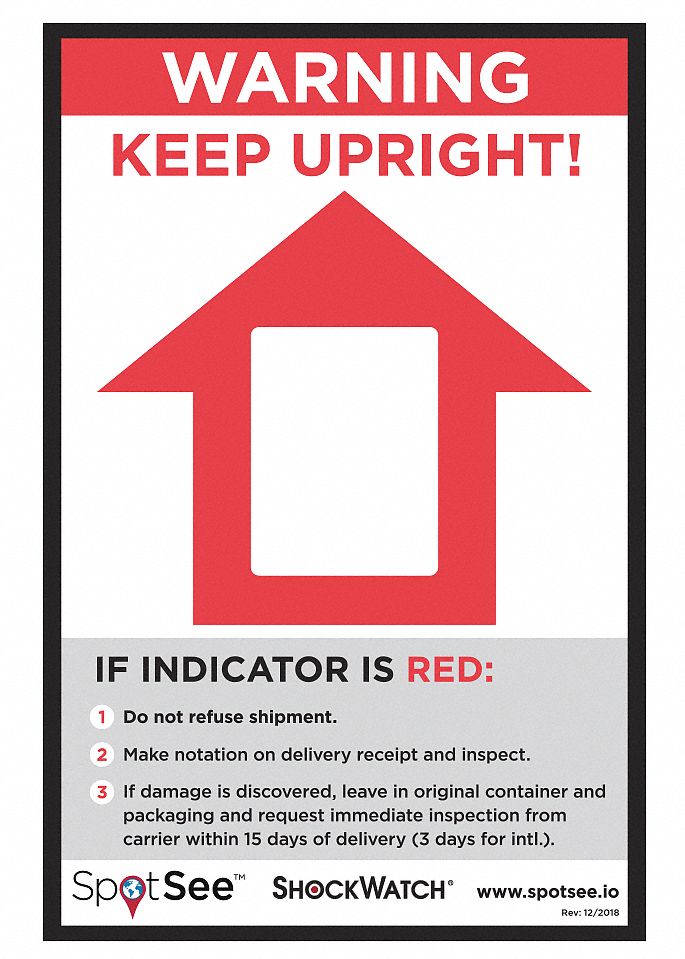 Tiltwatch 26102 Tiltwatch Tilt Indicator Companion Label: 8 3/4 in ...